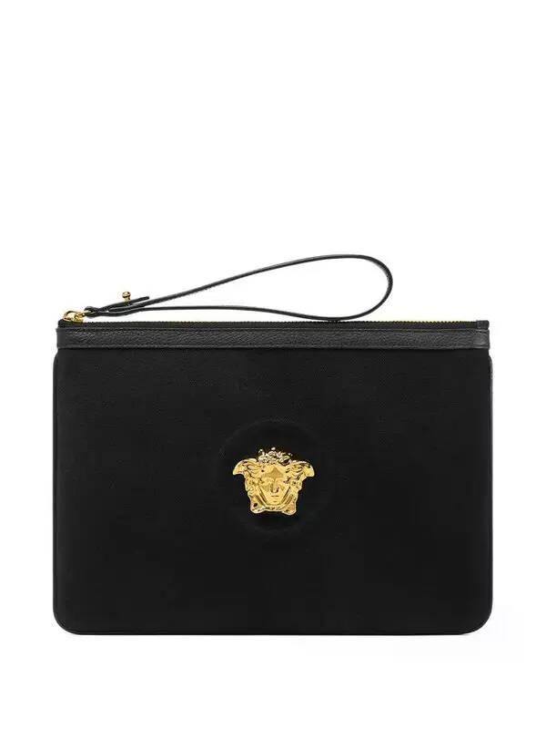 Versace La Medusa Canvas Pouch - Black