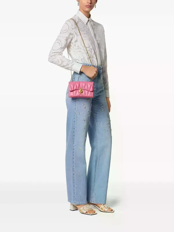 Versace Kleio Quilted Cross Body Bag - Pink