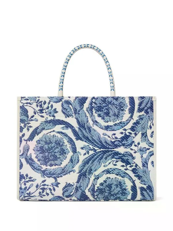 Versace Large Barocco Athena Tote Bag - Blue