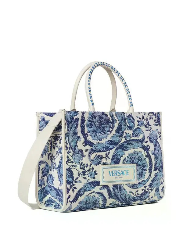 Versace Large Barocco Athena Tote Bag - Blue