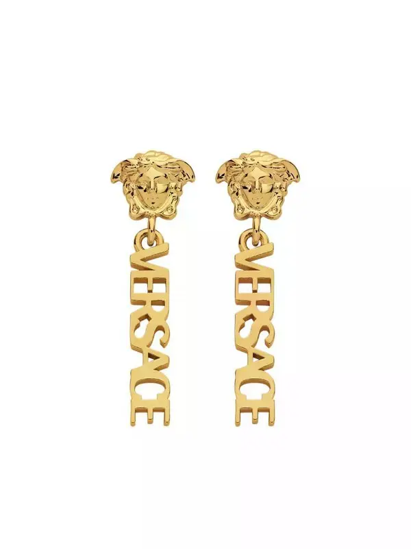 Versace Medusa Head Drop Earrings - Gold