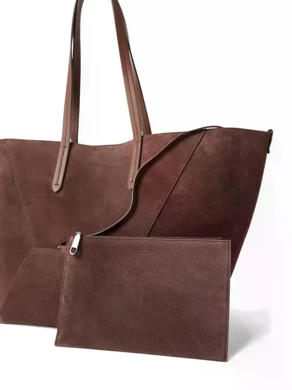Brunello Cucinelli Suede Tote Bag - Red