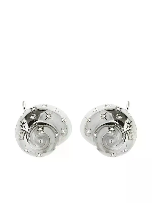 Versace Crystal-embellished Earrings - Silver