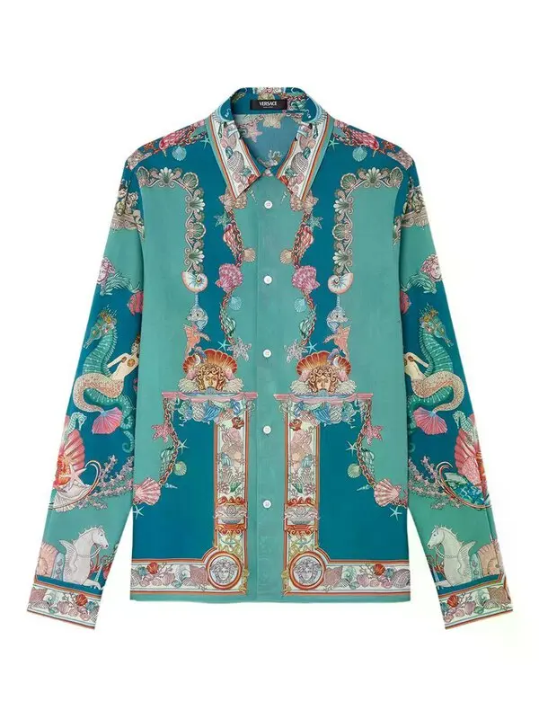 Versace Coral Theatre Cotton Shirt