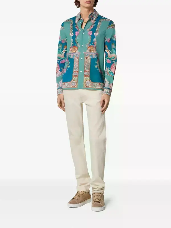 Versace Coral Theatre Cotton Shirt