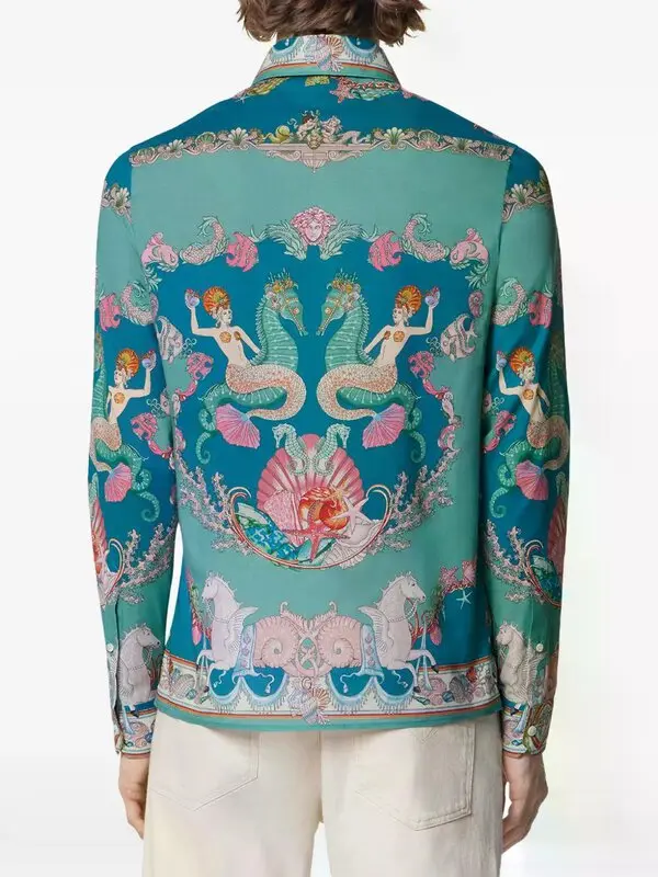 Versace Coral Theatre Cotton Shirt
