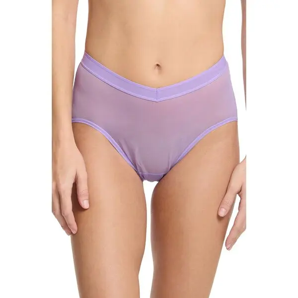 Hanky Panky Mesh High Cut French Briefs - Grape Juice Purple