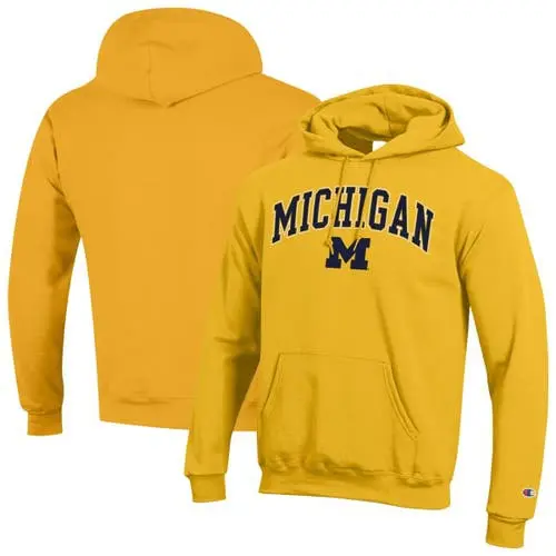 Champion Michigan Wolverines Arch Over Logo Pullover Hoodie