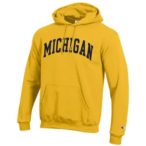 Champion Michigan Wolverines Basic Arch Fleece Pullover Hoodie