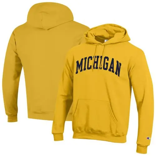 Champion Michigan Wolverines Basic Arch Fleece Pullover Hoodie