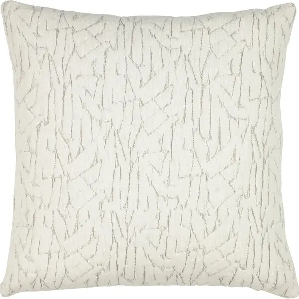 ELAINE SMITH Synchronize Dimensional Chenille Indoor & Outdoor Woven Accent Pillow - Ivory