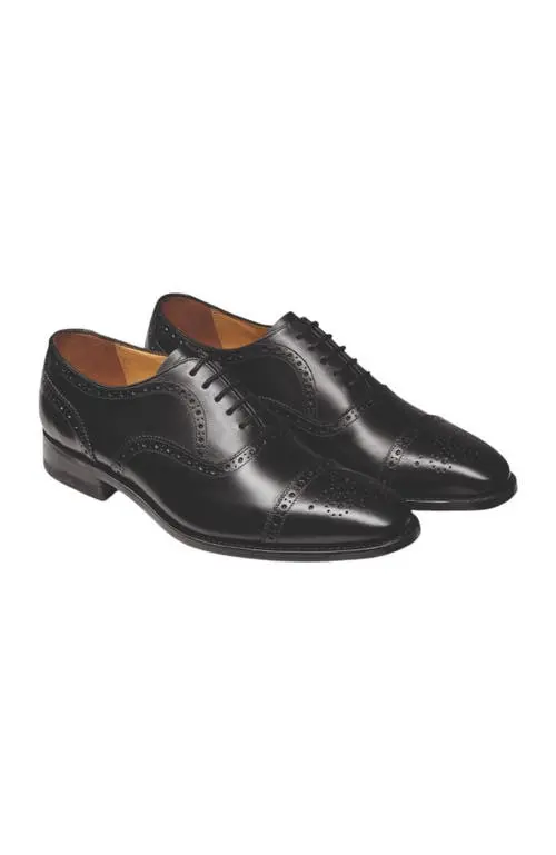 CHARLES TYRWHITT Leather Oxford Brogue Shoes - Black