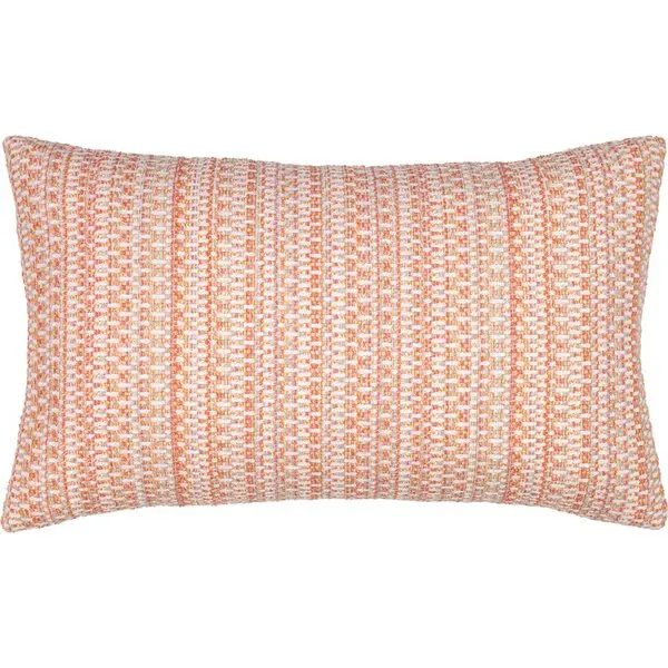 ELAINE SMITH Kaleidoscope Chenille Micro Check Indoor & Outdoor Woven Accent Pillow - Clay