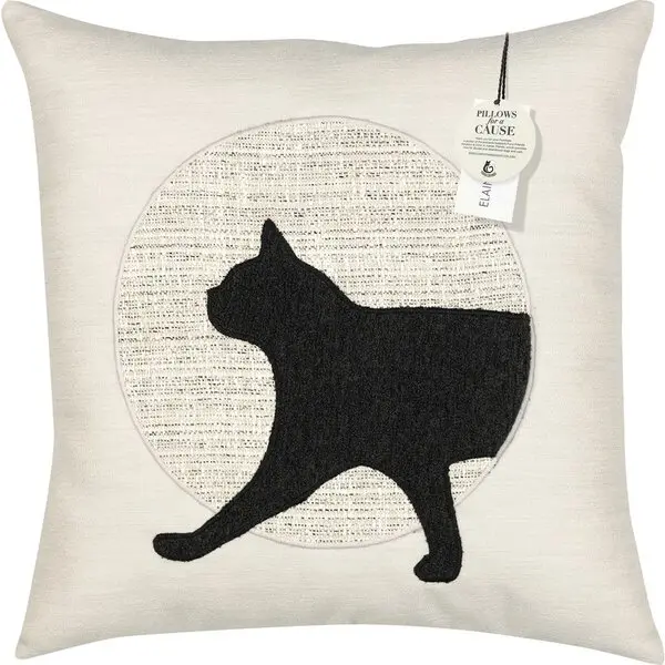 ELAINE SMITH Unconditional Handmade Terry Indoor/outdoor Pillowsupports Pets - Meow (head)