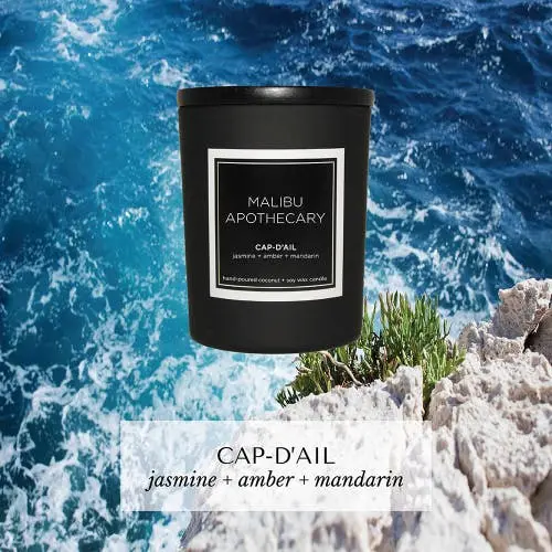 MALIBU APOTHECARY Mini Matte Black Candle - Laguna Beach