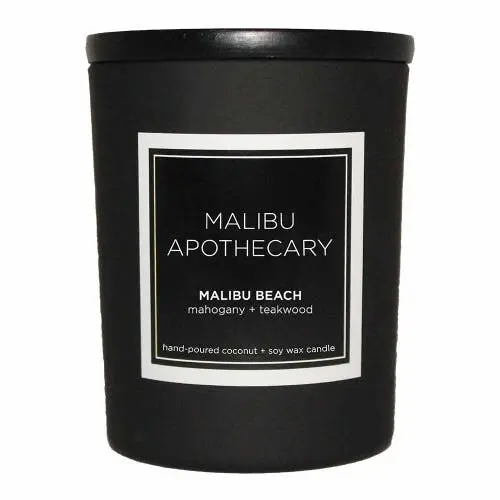MALIBU APOTHECARY Mini Matte Black Candle - Malibu Beach