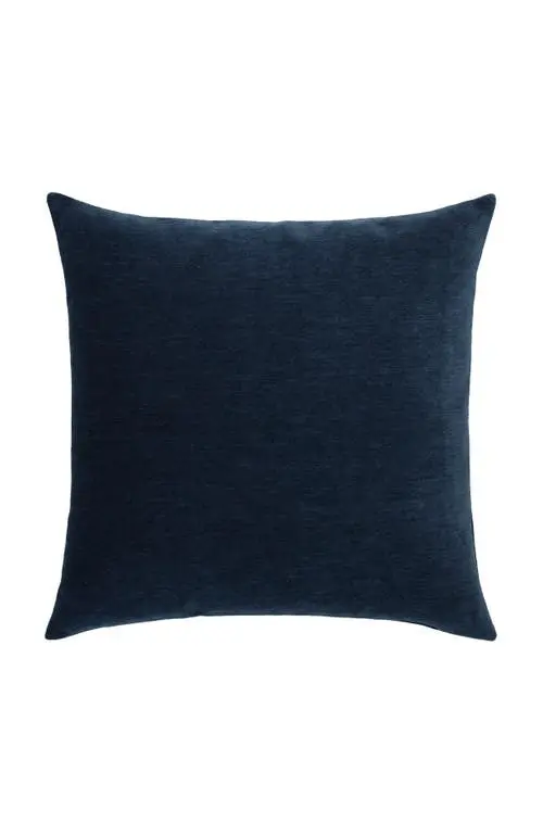 ELAINE SMITH Luxe Velour Plush Chenille Indoor & Outdoor Woven Accent Pillow - Indigo