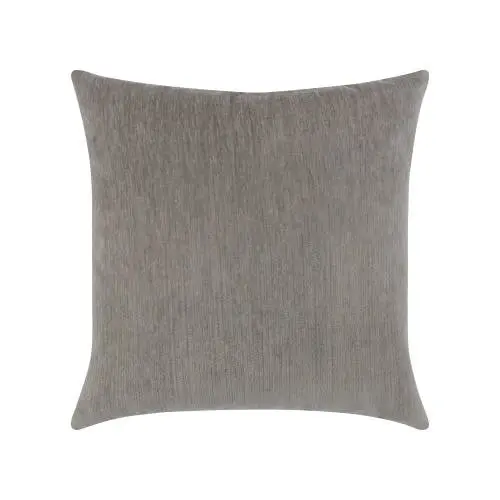 ELAINE SMITH Luxe Velour Plush Chenille Indoor & Outdoor Woven Accent Pillow - Pewter