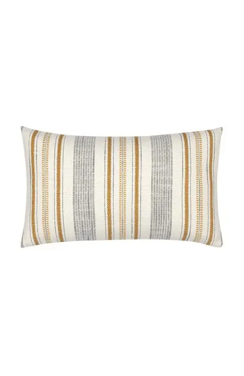 ELAINE SMITH Pathway Textured Stripe Indoor & Outdoor Woven Accent Pillow - Gold