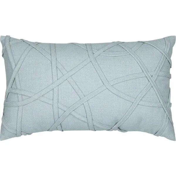 ELAINE SMITH Illusion Handmade Dimensional Applique Indoor & Outdoor Woven Accent Pillow - Dew