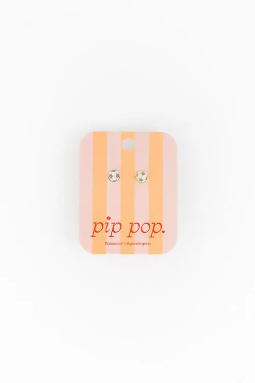 PIP POP Soccer Ball Stud Earrings