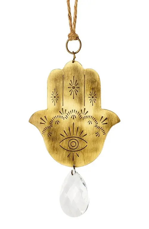MATR BOOMIE Surya Hamsa Engraved Brass Suncatcher - Gold