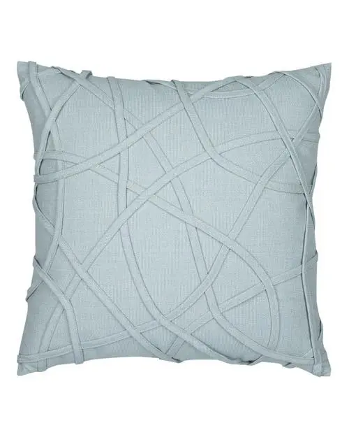 ELAINE SMITH Illusion Handmade Dimensional Applique Indoor & Outdoor Woven Accent Pillow - Dew