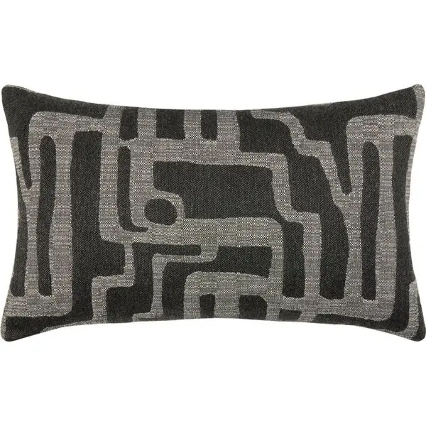 ELAINE SMITH Noble Indoor & Outdoor Woven Accent Pillow - Charcoal