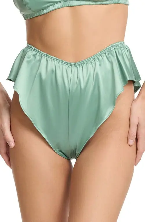 Hanky Panky Flutter Satin Tap Shorts - Green Tea