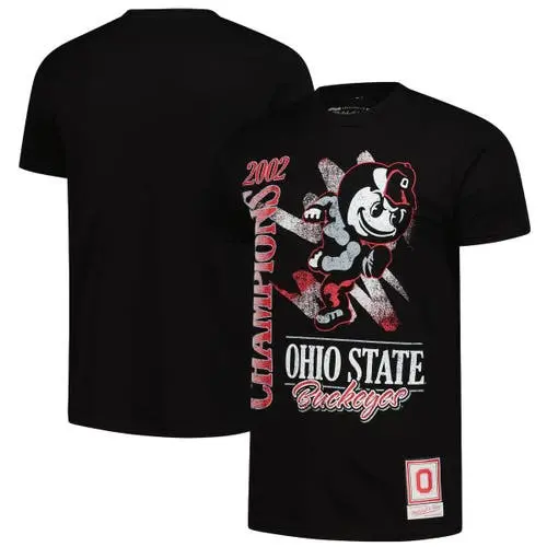 Mitchell & Ness Ohio State Buckeyes Retro Brush Mineral Wash T-shirt - Black