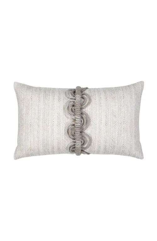 ELAINE SMITH Dressage Hand Macrame Indoor & Outdoor Woven Accent Pillow - Pebble