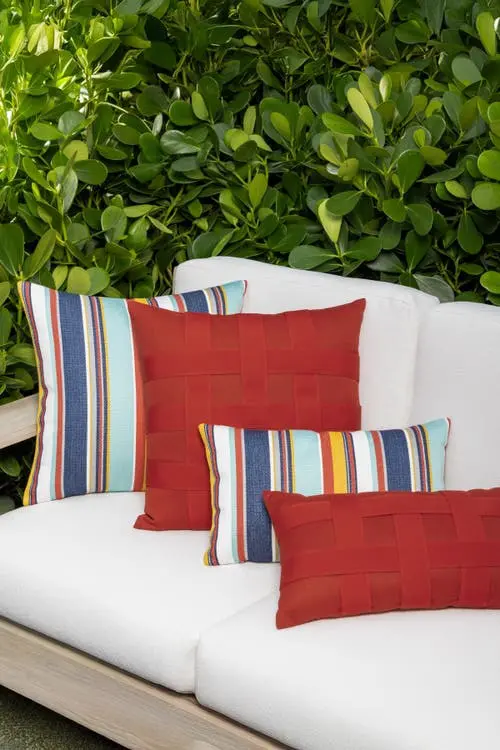 ELAINE SMITH Sicily Stripe Indoor & Outdoor Woven Accent Pillow