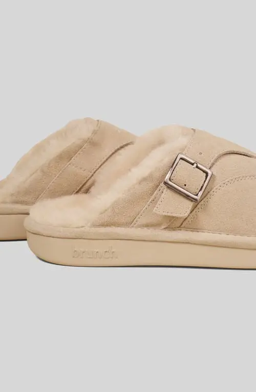 BRUNCH Gender Inclusive Amour Genuine Shearling Slipper - Beige
