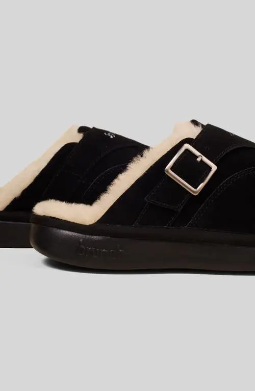 BRUNCH Gender Inclusive Amour Genuine Shearling Slipper - Black