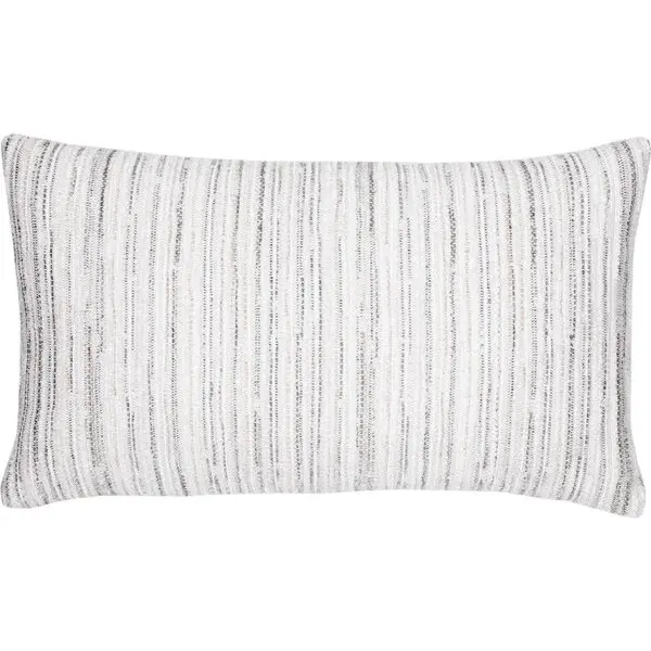 ELAINE SMITH Luxe Stripe Chenille & Boucle Textured Indoor & Outdoor Woven Accent Pillow - Pebble
