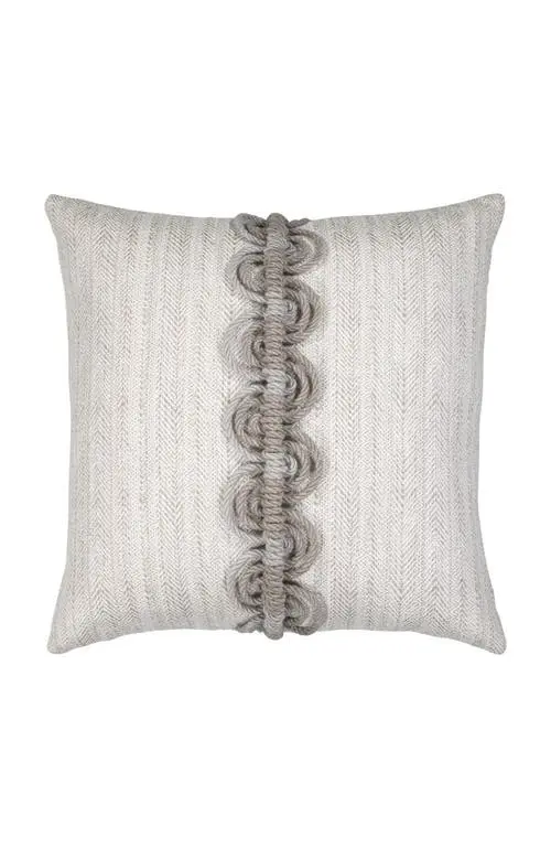 ELAINE SMITH Dressage Hand Macrame Indoor & Outdoor Woven Accent Pillow - Pebble