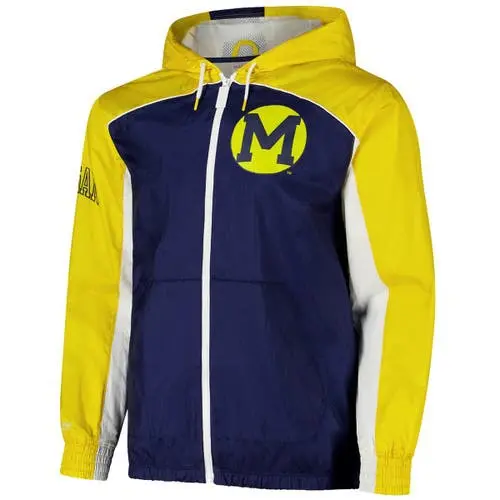 Mitchell & Ness Michigan Wolverines Big Shot Premium Full-zip Windbreaker