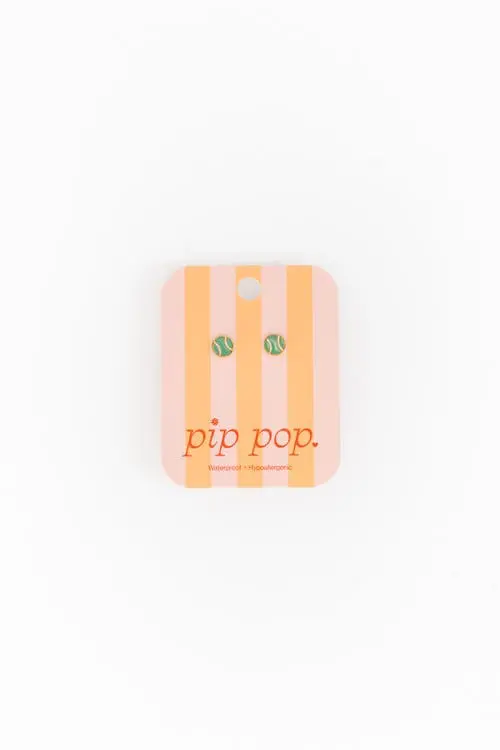 PIP POP Tennis Ball Stud Earrings