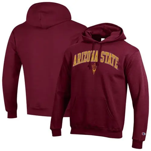 Champion Arizona State Sun Devils Arched Logo Fleece Pullover Hoodie - Maroon