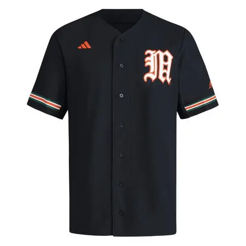 Adidas Miami Hurricanes V-neck Baseball Jersey