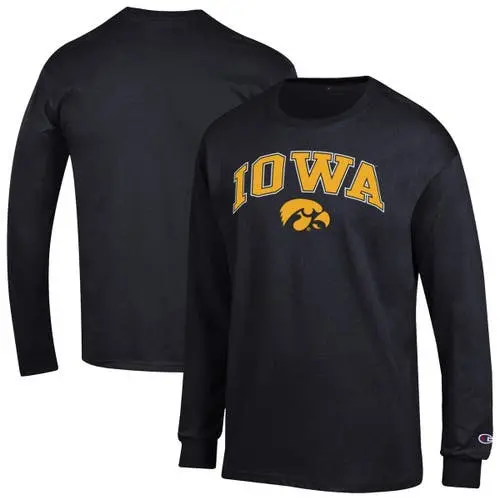 Champion Iowa Hawkeyes Arch Over Logo Long Sleeve T-shirt - Black