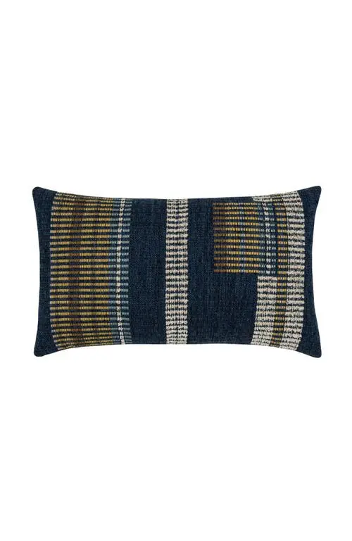 ELAINE SMITH Voyage Textured With Chenille Indoor & Outdoor Woven Accent Pillow - Indigo