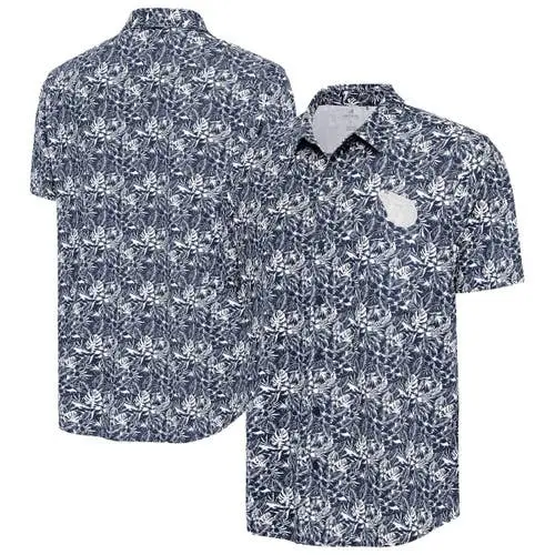 ANTIGUA Cleveland Guardians Resort Button-up Shirt - Navy