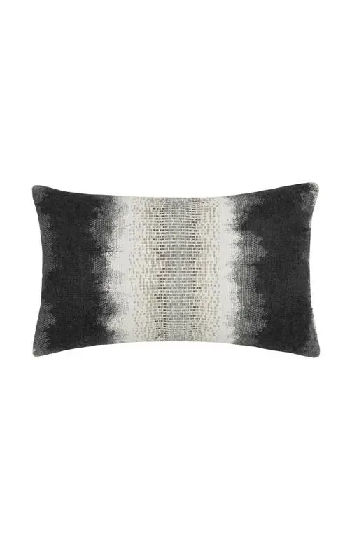 ELAINE SMITH Resilience With Chenille Accents Indoor & Outdoor Woven Accent Pillow - Charcoal