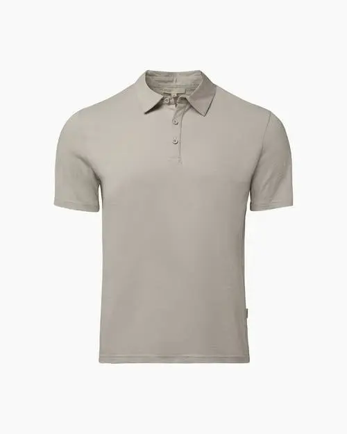 Onia Slub Short Sleeve Polo - Light Gray