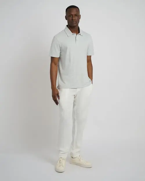 Onia Slub Short Sleeve Polo - Light Gray