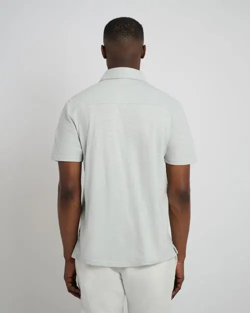 Onia Slub Short Sleeve Polo - Light Gray