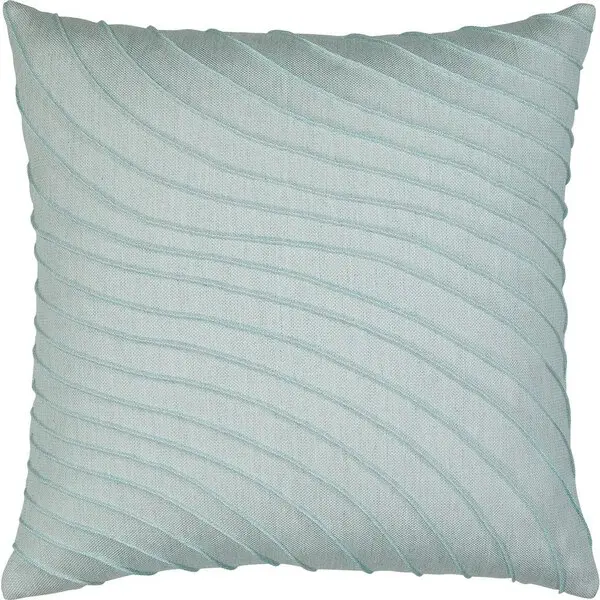 ELAINE SMITH Tidal Hand Pleated Indoor & Outdoor Woven Accent Pillow - Glacier