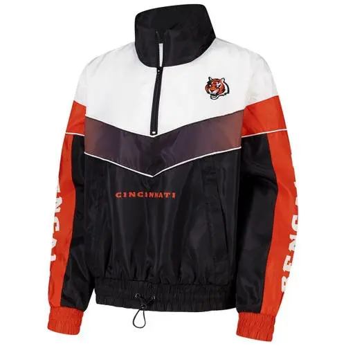 THE WILD COLLECTIVE Cincinnati Bengals 1/4 Zip Track Jacket