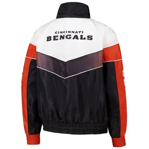 THE WILD COLLECTIVE Cincinnati Bengals 1/4 Zip Track Jacket